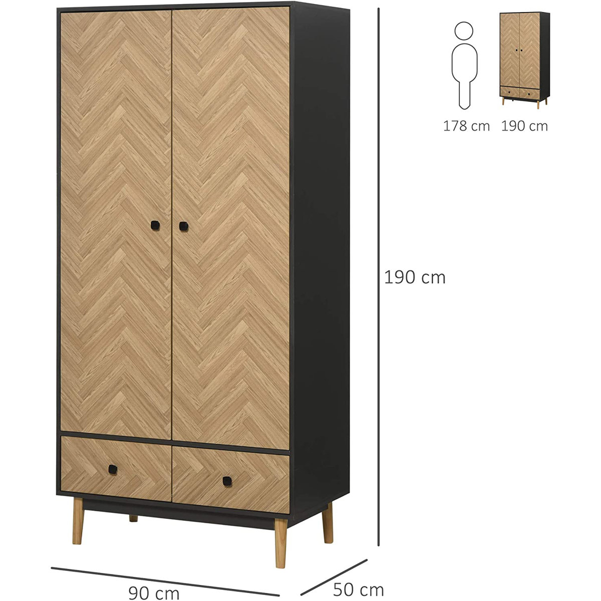 Mack + Milo Grubbs 2 Door Wardrobe & Reviews | Wayfair.co.uk